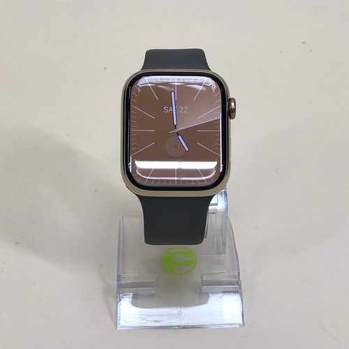 GPS Only Apple Watch Series 9 45MM Gold Stainless Steel Black Sport ...