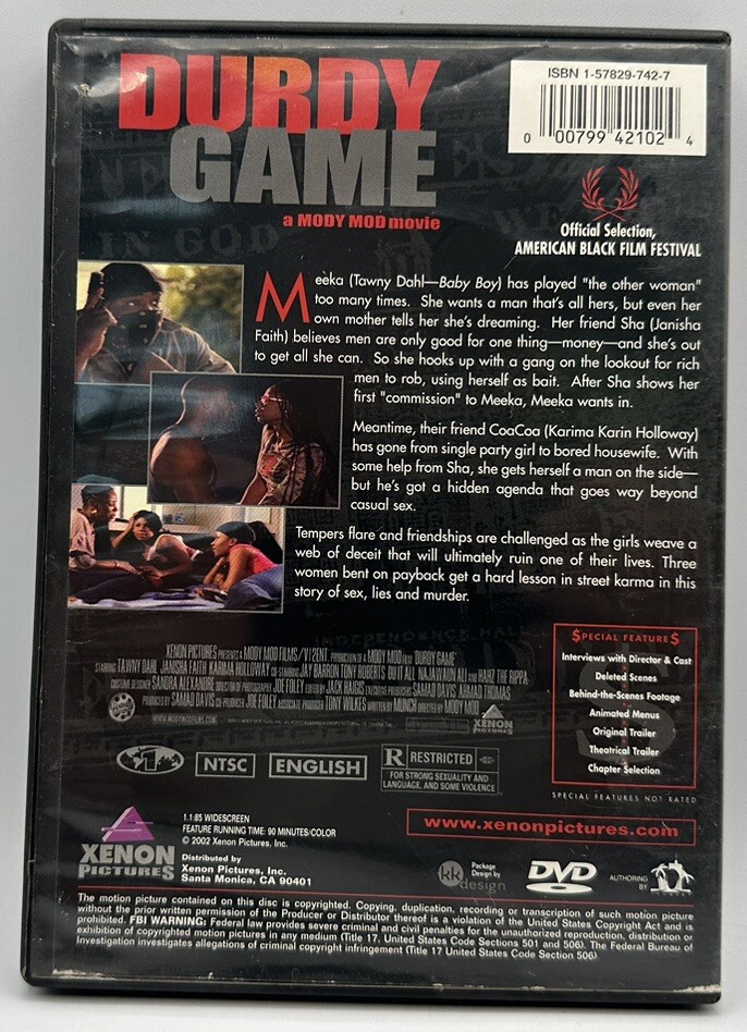 Durdy Game DVD Janisha Faith Tawny Dahl Widescreen Free Shipping 2002 ...
