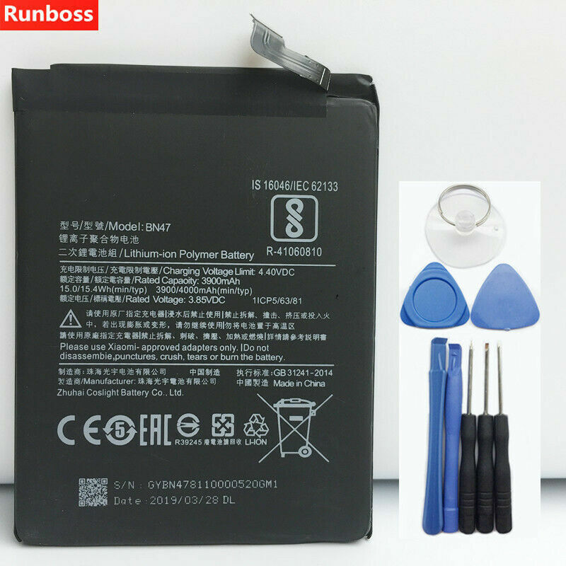 BN47 New Genuine Battery 3900mAh For Xiaomi Redmi 6Pro / For Xiaomi Mi ...