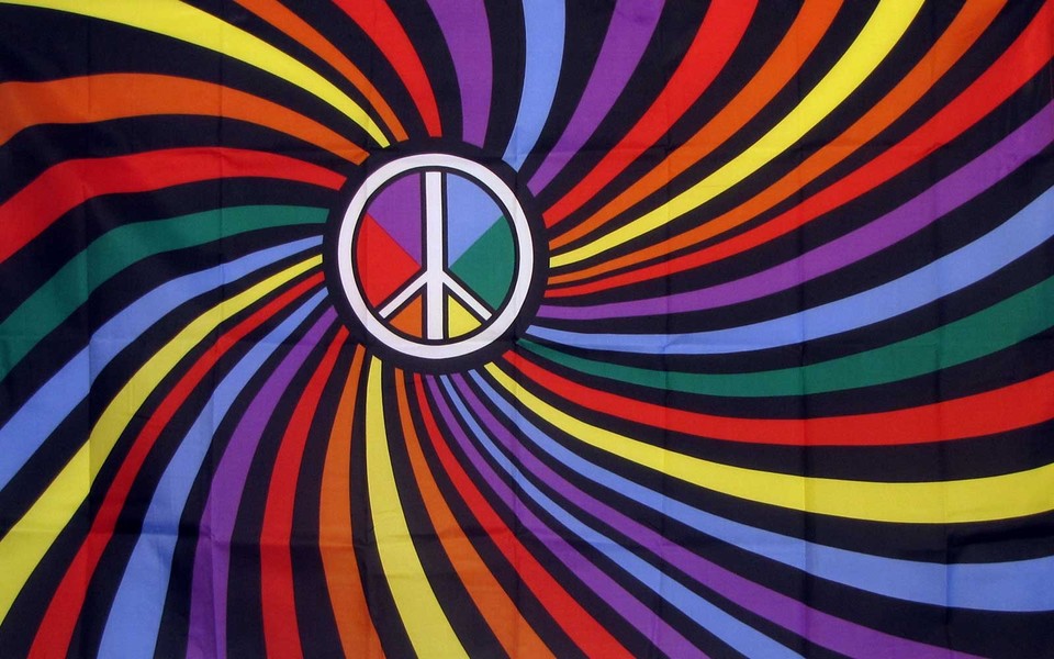 RAINBOW PEACE SWIRL 3'x5' NOVELTY POLY FLAG | eBay