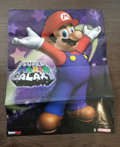 Super Mario Galaxy Poster 17 X 22 GameStop Nintendo | eBay