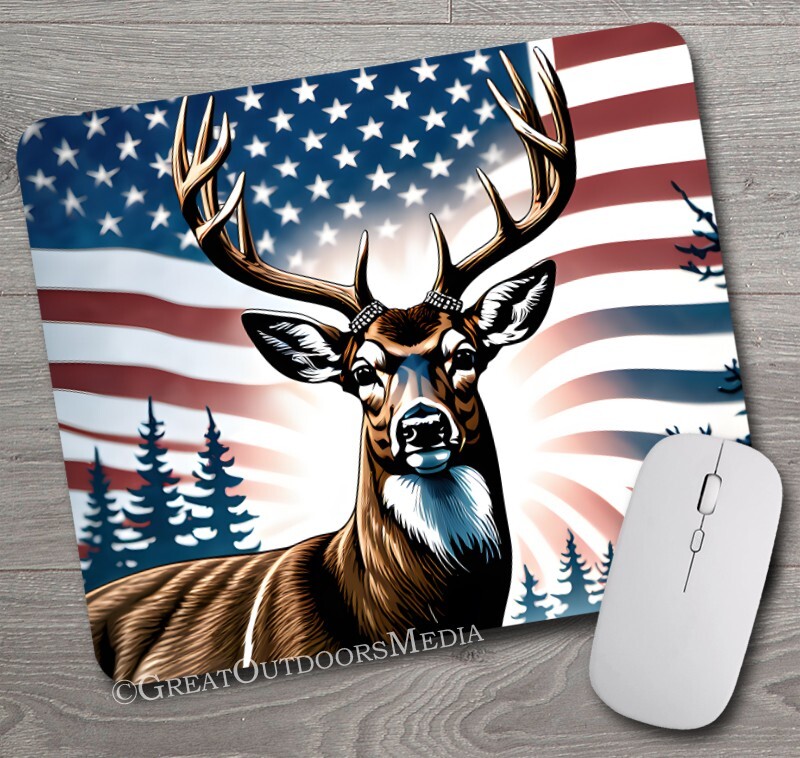 All American Deer Hunting USA ~ Mousepad PC Mouse Pad THICK ~ Gift ...