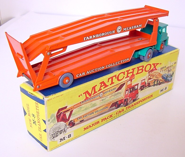 1964 LESNEY MATCHBOX MAJOR PACK #M-8 GUY WARRIOR CAR TRANSPORTER BOXED ...