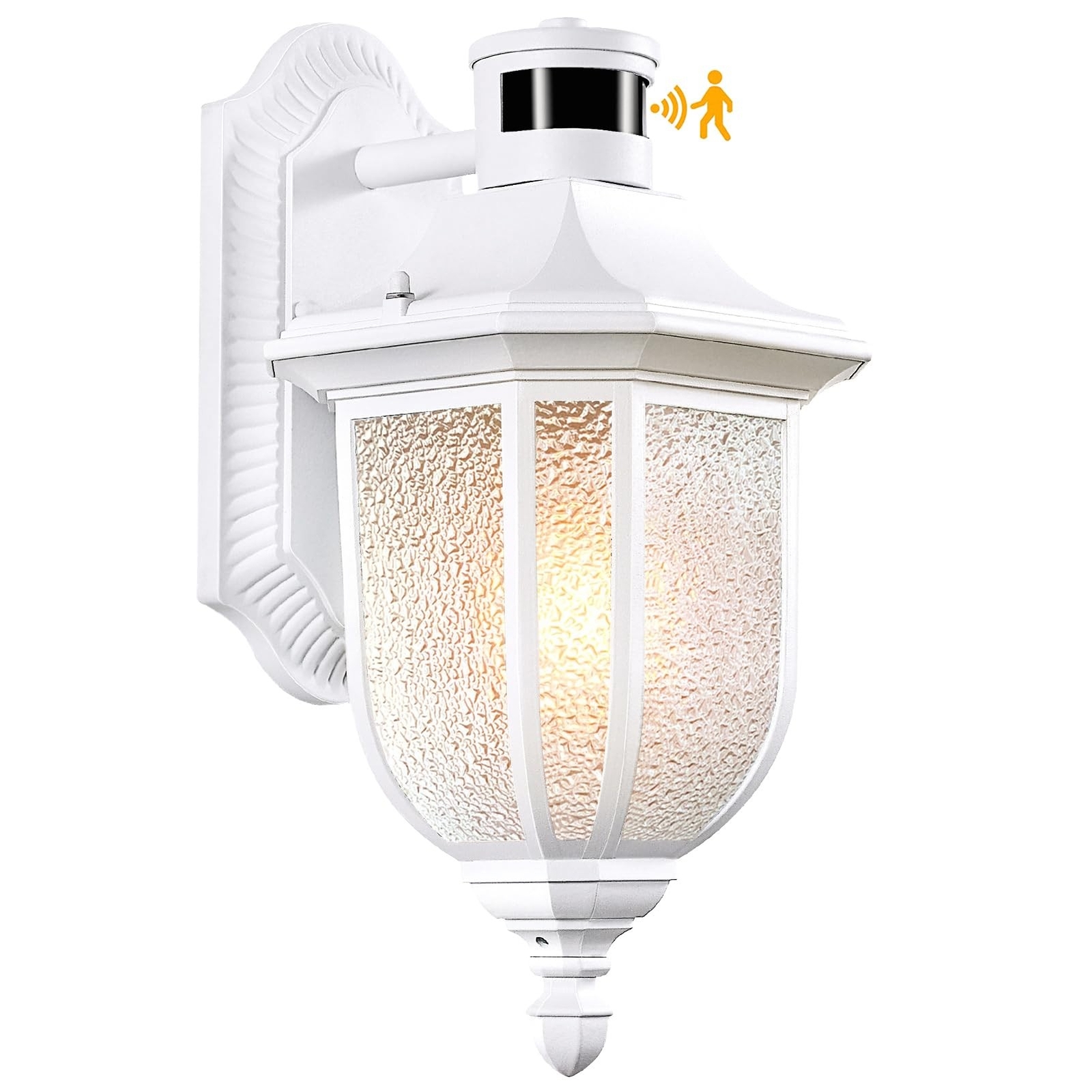 White Motion Sensor Outdoor Lighting Dusk to Dawn Wall Lights Exterior ...