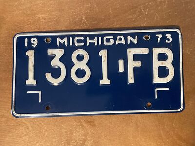 1973 Michigan License Plate # 1381-FB | eBay
