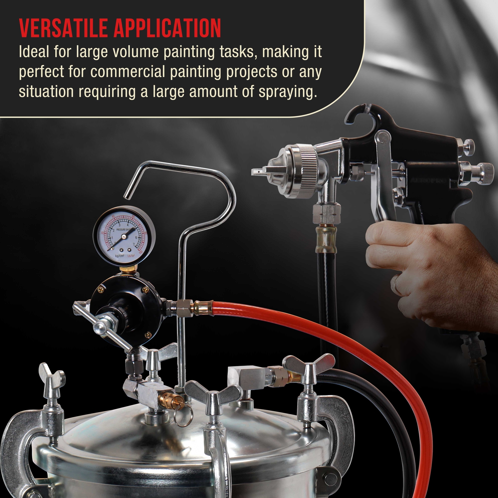 New PRESSURE FEED PAINT TANK POT SPRAY GUN SPRAYER SYSTEM 844825091825 ...