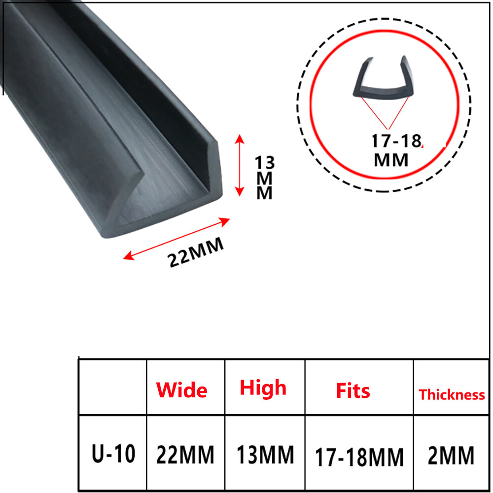 0.5mm-41mm Rubber U Shape Guard Edging Trim Seal Strip Door Table Edge ...