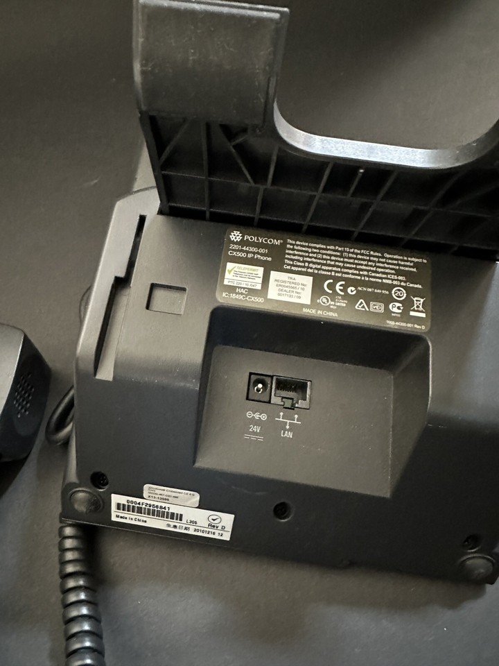Polycom CX500 Corded ip Phone Microsoft Lync Skype for Business With AC ...