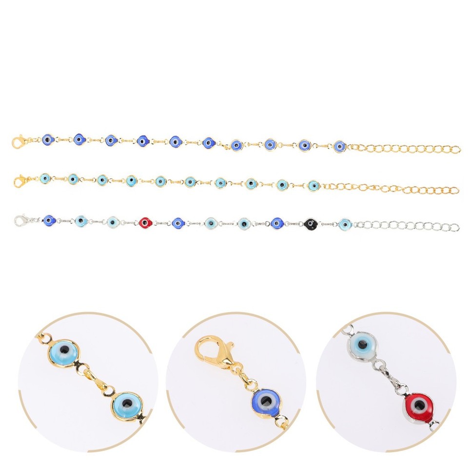 3 Pcs Evil Eye Anklets for Women Devils Eyes Braceletfor Bracelets ...