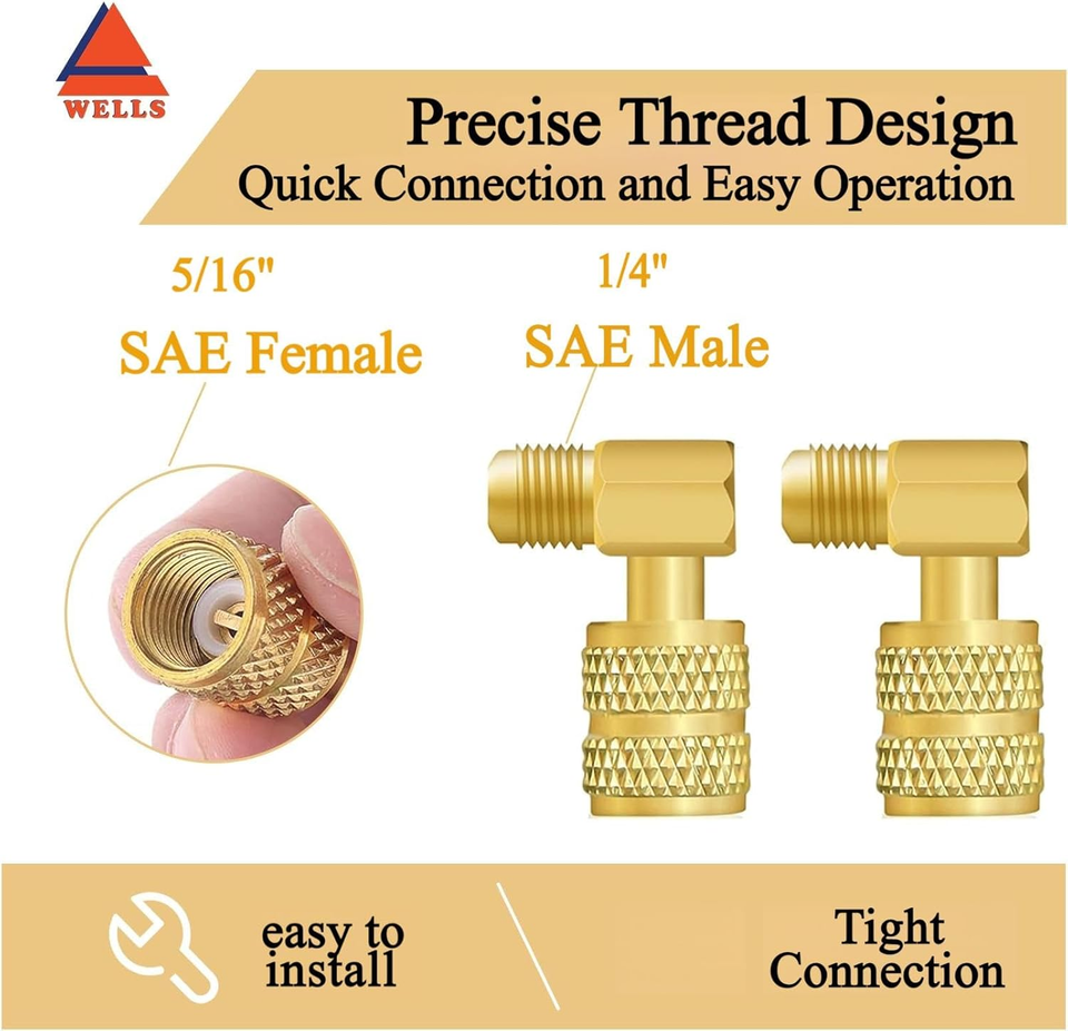 R410A Mini Split Adapter Kit HVAC AC Port Connector Vacuum Pump Valve ...