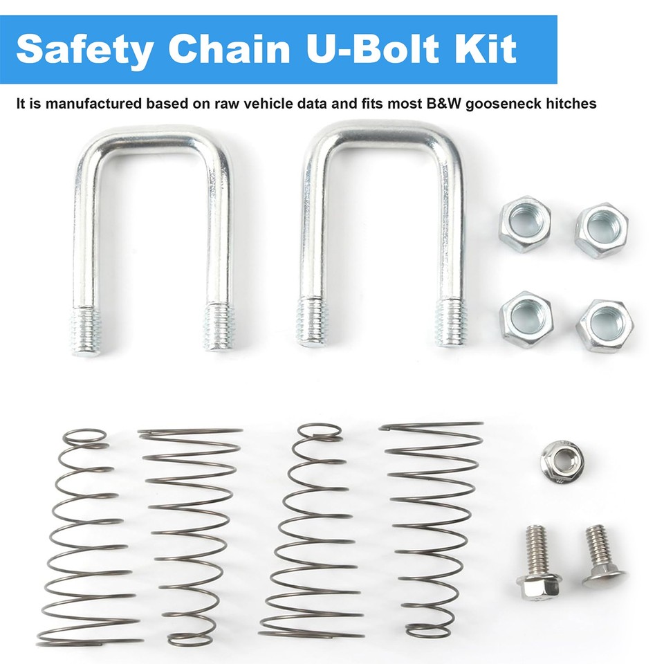 1900-2-1600 Replacement Safety Chain U-Bolt Kit for B&W Gooseneck ...