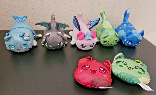 Lot of 7 MeeMeows Fairy Dragon Sapphire Emerald Mermaid CAT 6" Plush ...