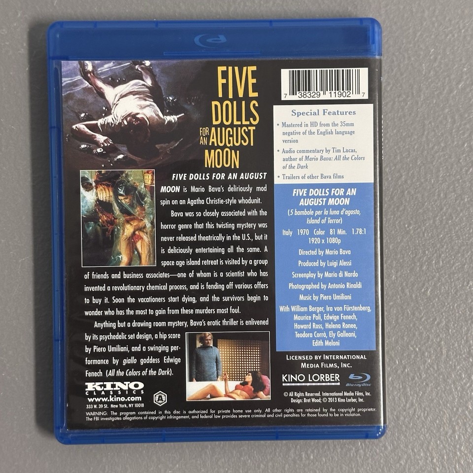 Five Dolls for an August Moon (Blu-ray, 1970) Mario Bava RARE OOP ...