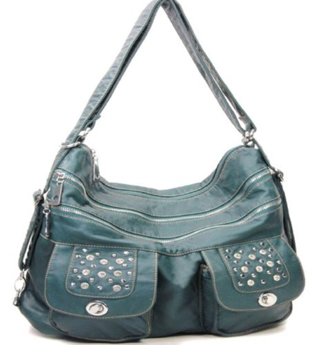 Blue Stone Washed Handbag | eBay