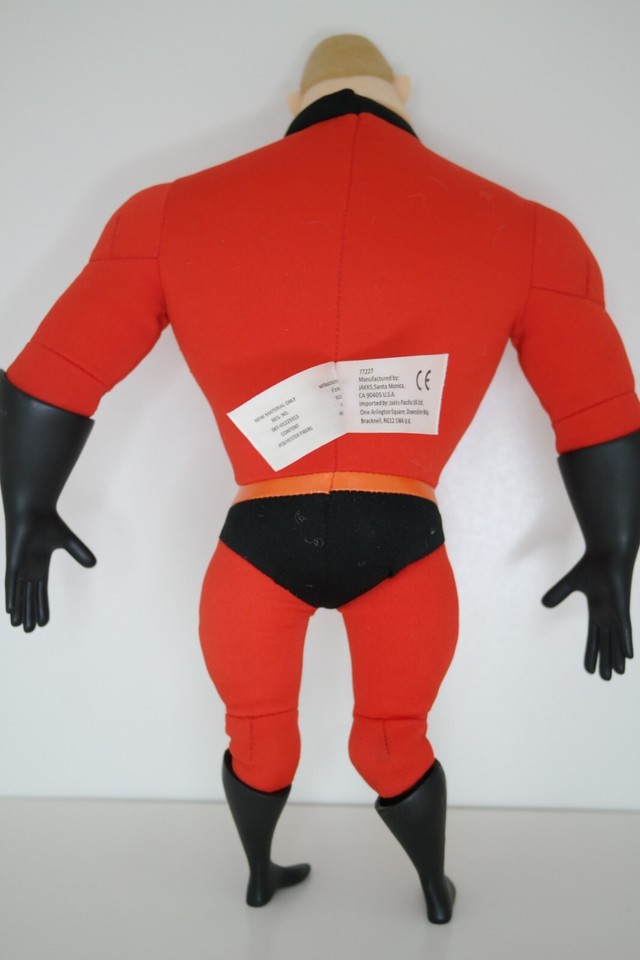 Disney Pixar Mr. Incredible Plush Doll Toy Plastic Face Robert Bob Parr ...