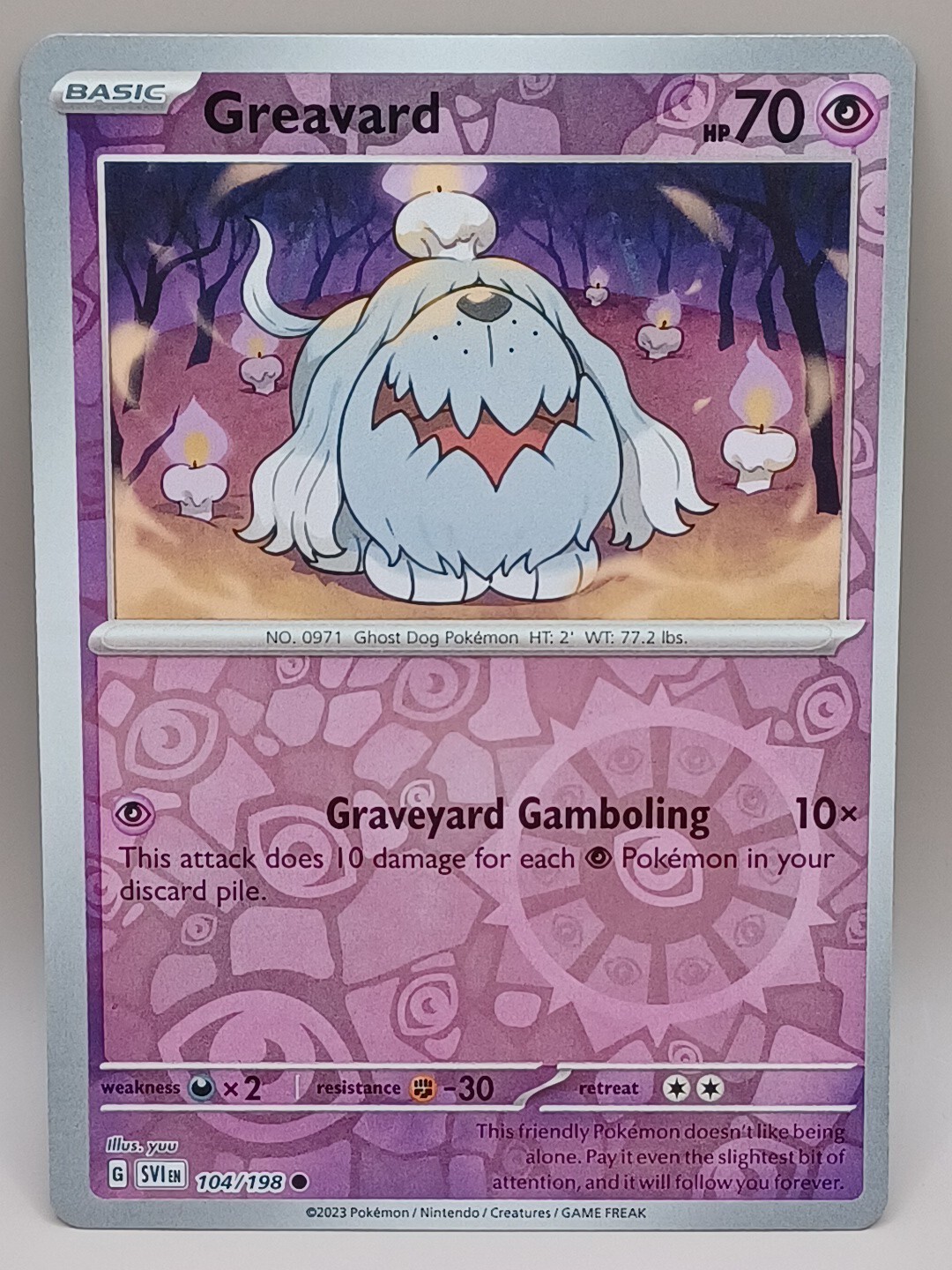 104/198 Greavard Reverse Holo Common Scarlet and Violet Pokemon TCG | eBay