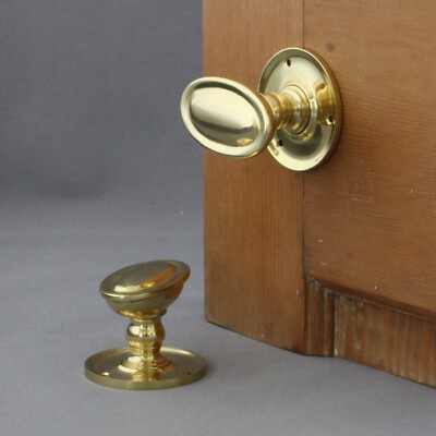Edwardian Brass Oval Door Knobs | eBay UK