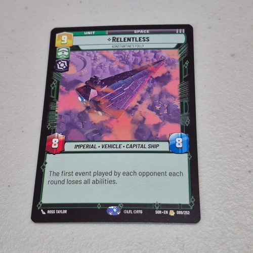 Star Wars Unlimited - Relentless Konstantine's Folly Spark Rebellion ...