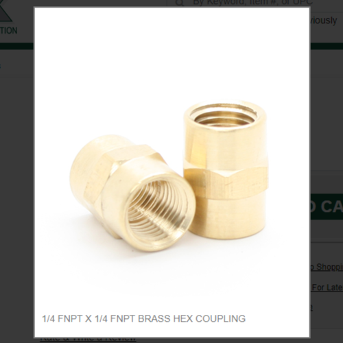 1/4 FNPT X 1/4 FNPT BRASS HEX COUPLING # 103-4 | eBay