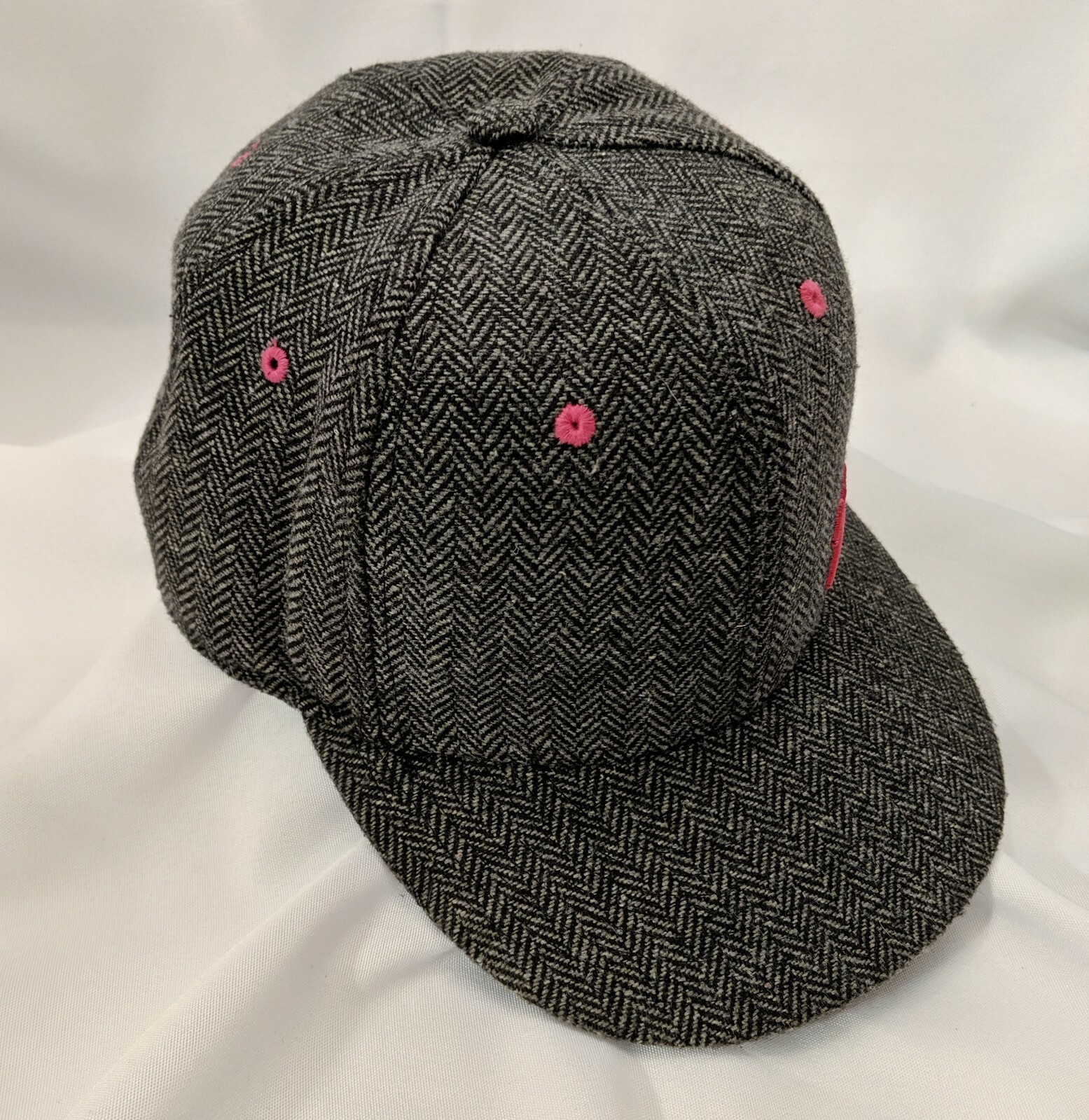 Flat Fitty Baseball Cap Moment Black Herringbone Pattern 7 1/4 | eBay