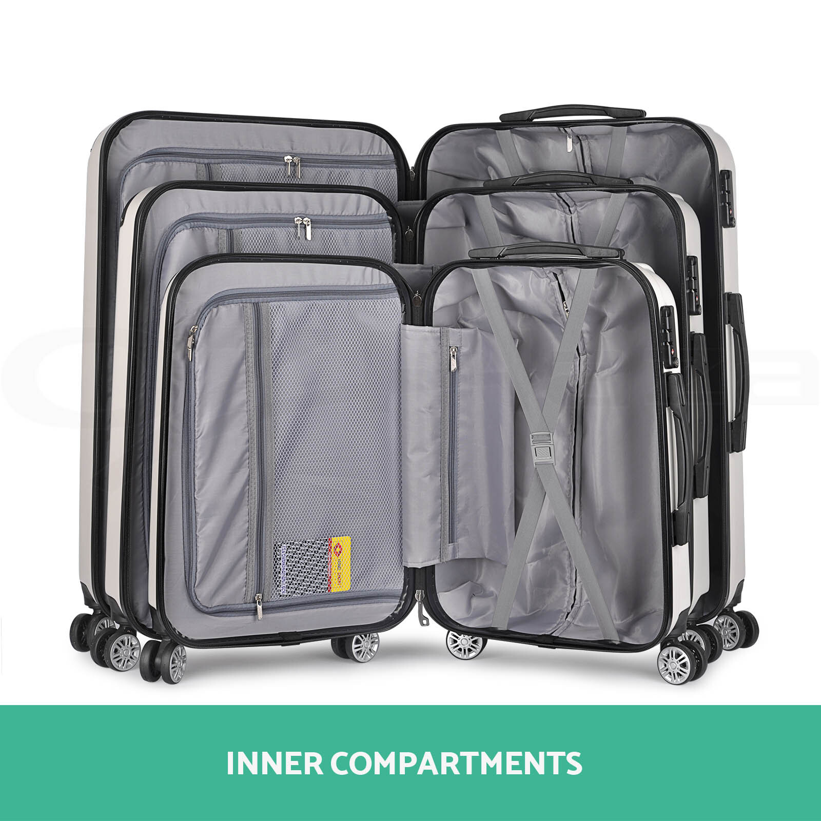 Wanderlite Luggage Sets Suitcase Trolley Set TSA Hard Case Lightweight ...