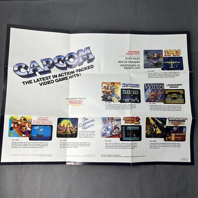Nintendo NES - 1988 Vintage Capcom Poster Insert CAP-NES-US-1 - Mega ...