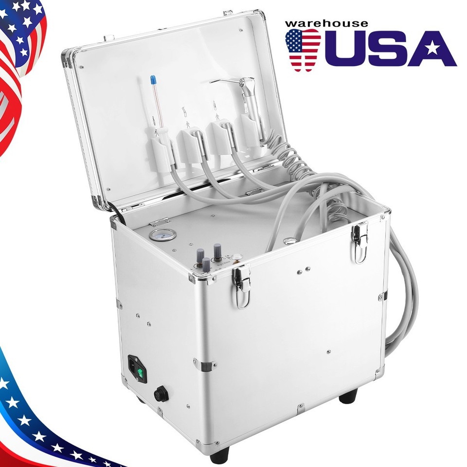 Portable Mobile Dental Delivery Unit Air Compressor Syringe Suction ...