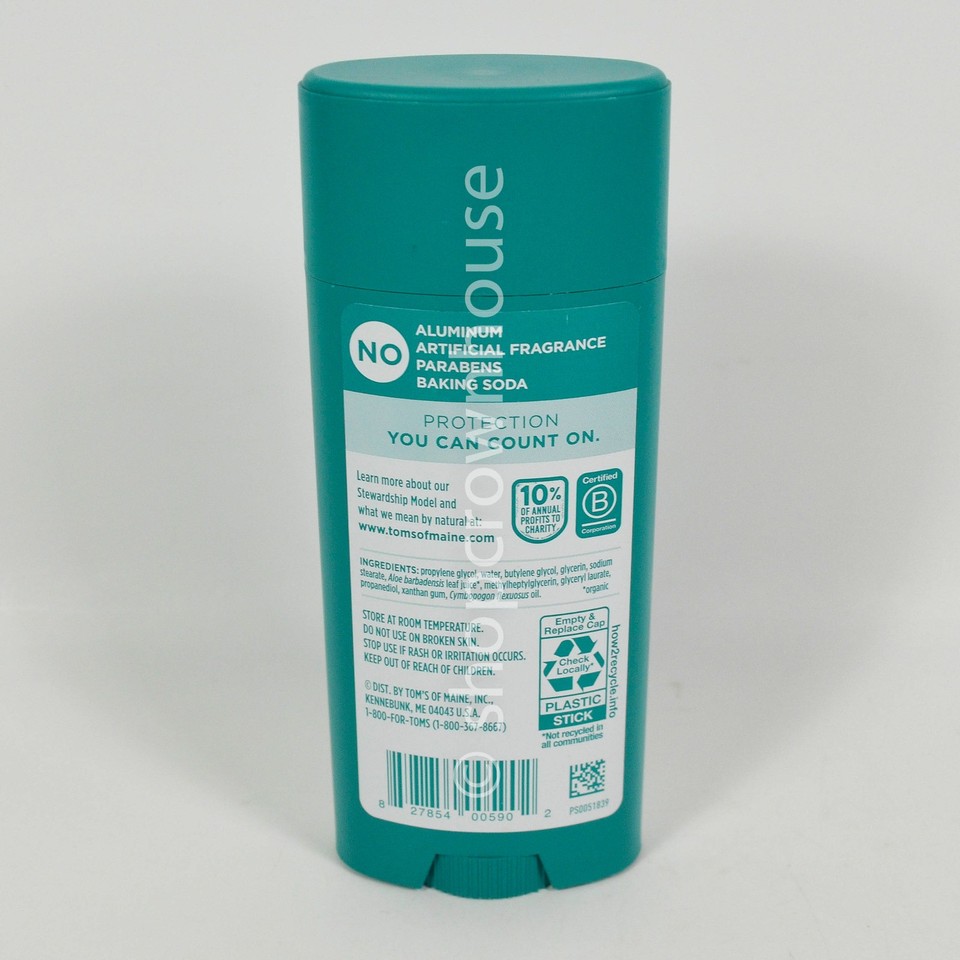 Toms of Maine Aluminum Free Baking Soda Free Deodorant 3.25 oz ...