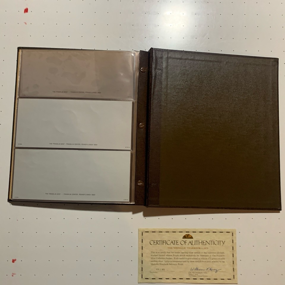 1975 Franklin Mint Sterling Silver Medallic Yearbook With COA RARE | eBay