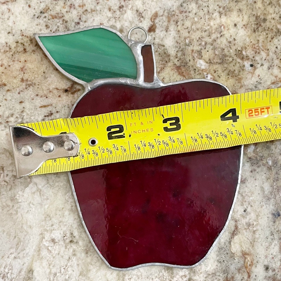 Stained Glass Apple Suncatcher Vintage | eBay