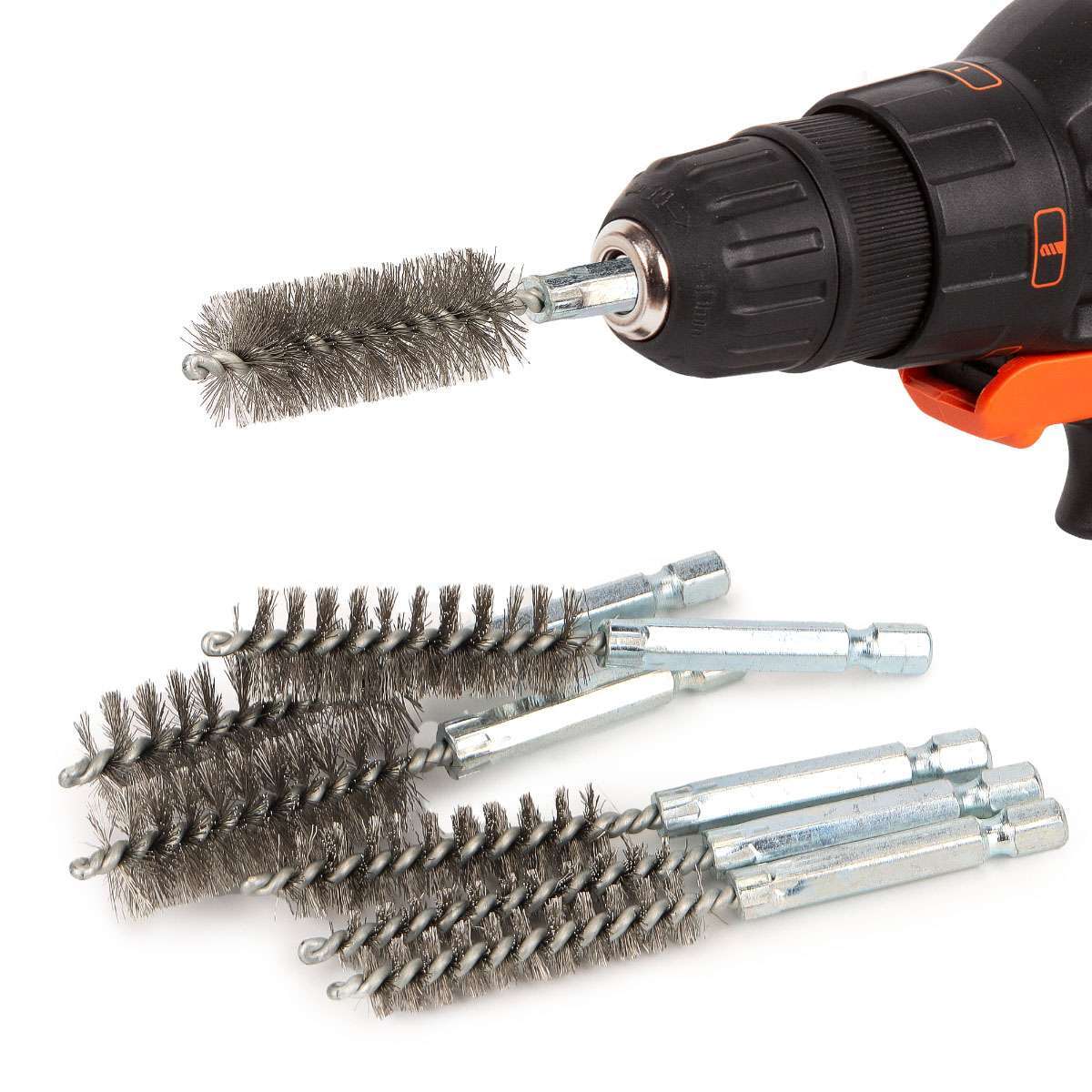 6Pcs Hexagonal Rod Drilling Brushes Wire Tube Cleaning Brush For Impact ...