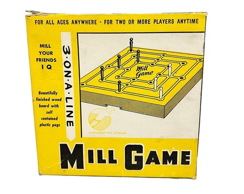 Vintage Mill Game 3 On A Line Board Game Wm F. Drueke & Sons Michigan ...