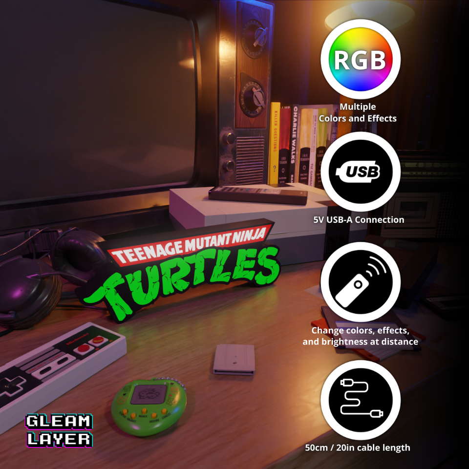 TMNT Teenage Mutant Ninja Turtles Led Lightbox RGB Sign | eBay