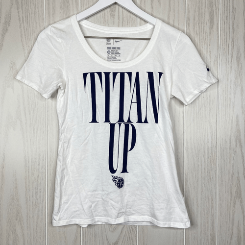 Nike Tennessee Titans Shirt Graphic Tee Short Sleeve White Top Womens ...