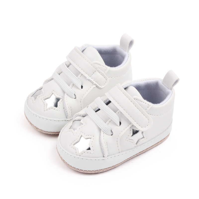 Newborn Baby Boys Girls Crib Shoes Infant PreWalker Trainers Soft Sole ...
