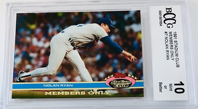 1991 Topps Stadium Club Members Only Nolan Ryan “7th No-Hitter” BCCG 10 ...
