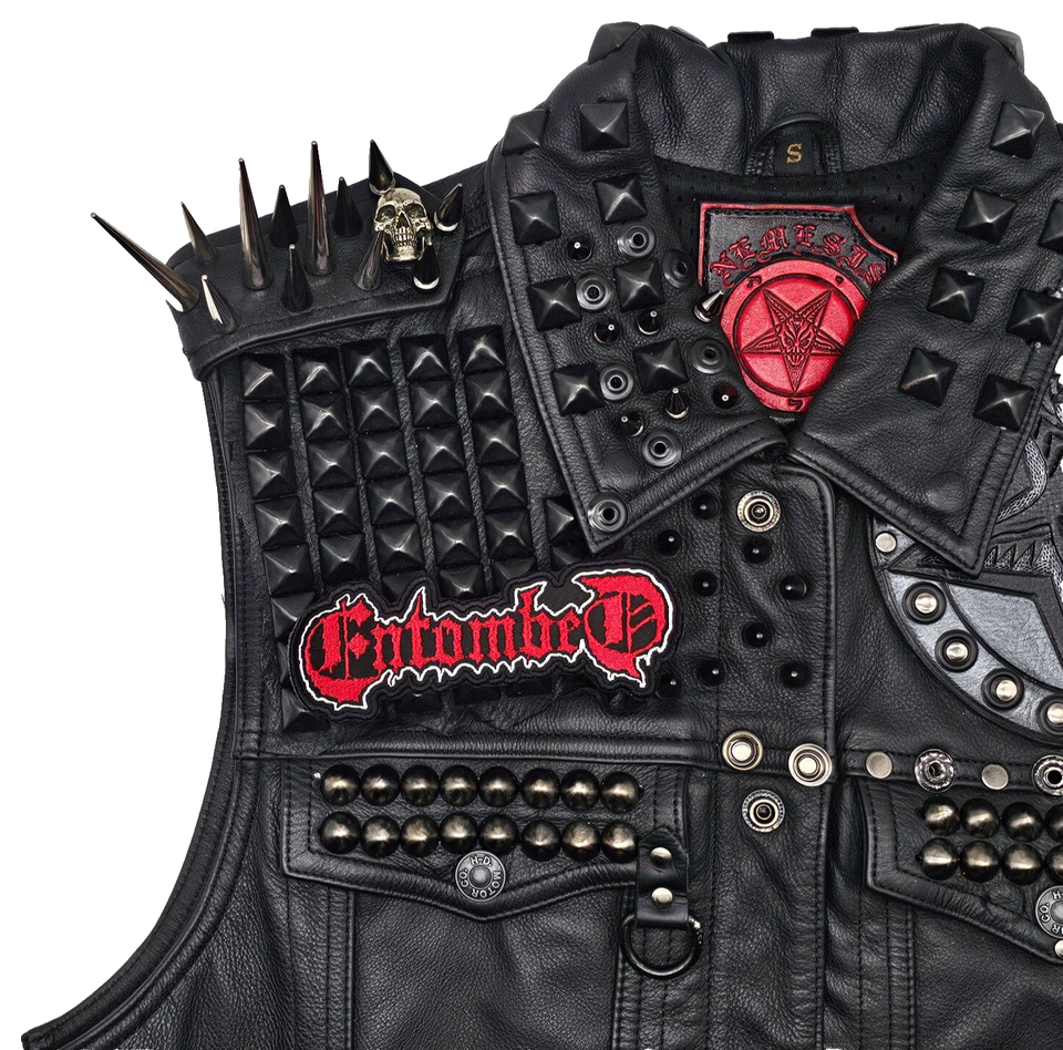 ENTOMBED RED & WHITE LOGO (shaped border) EMBROIDERED PATCH | eBay