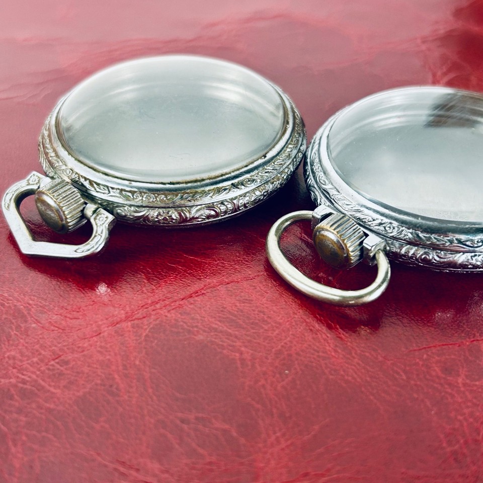 Pair of 16 Size Base Metal OF Pocket Watch Cases For Use/Parts/Repair ...