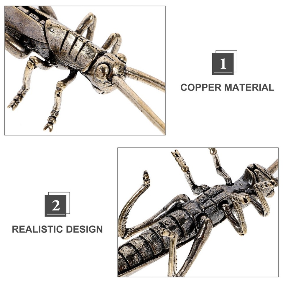 Book Shelf Decor Home Desktop Decoration Table Small Copper Grasshopper ...