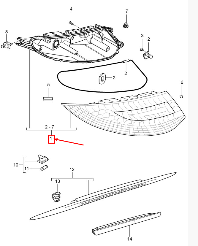 PORSCHE 911 997 Rear Right Taillight LHD 99763141406 NEW GENUINE | eBay UK