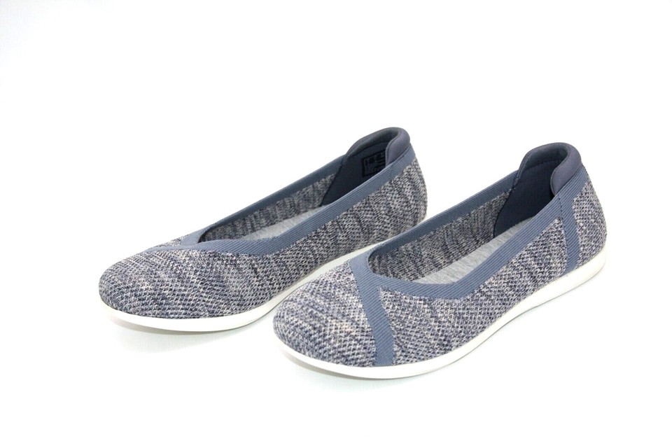 Clarks Women's Carly Wish Ballet Flat Blue Grey Knit 261-56953 SIZE 7 ...