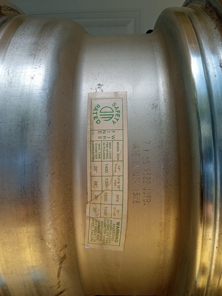 1988 Appliance True Spoke Wire (3) Wheels 15x8 JJTB Rear W/Front 14×7 ...