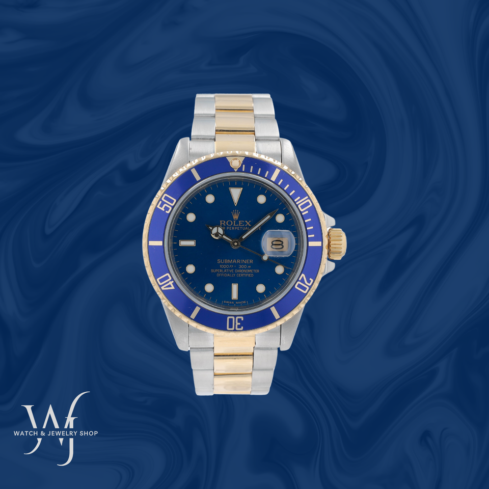 Rolex Submariner Two-Tone Blue Dial & Insert Rotating Bezel Oyster ...