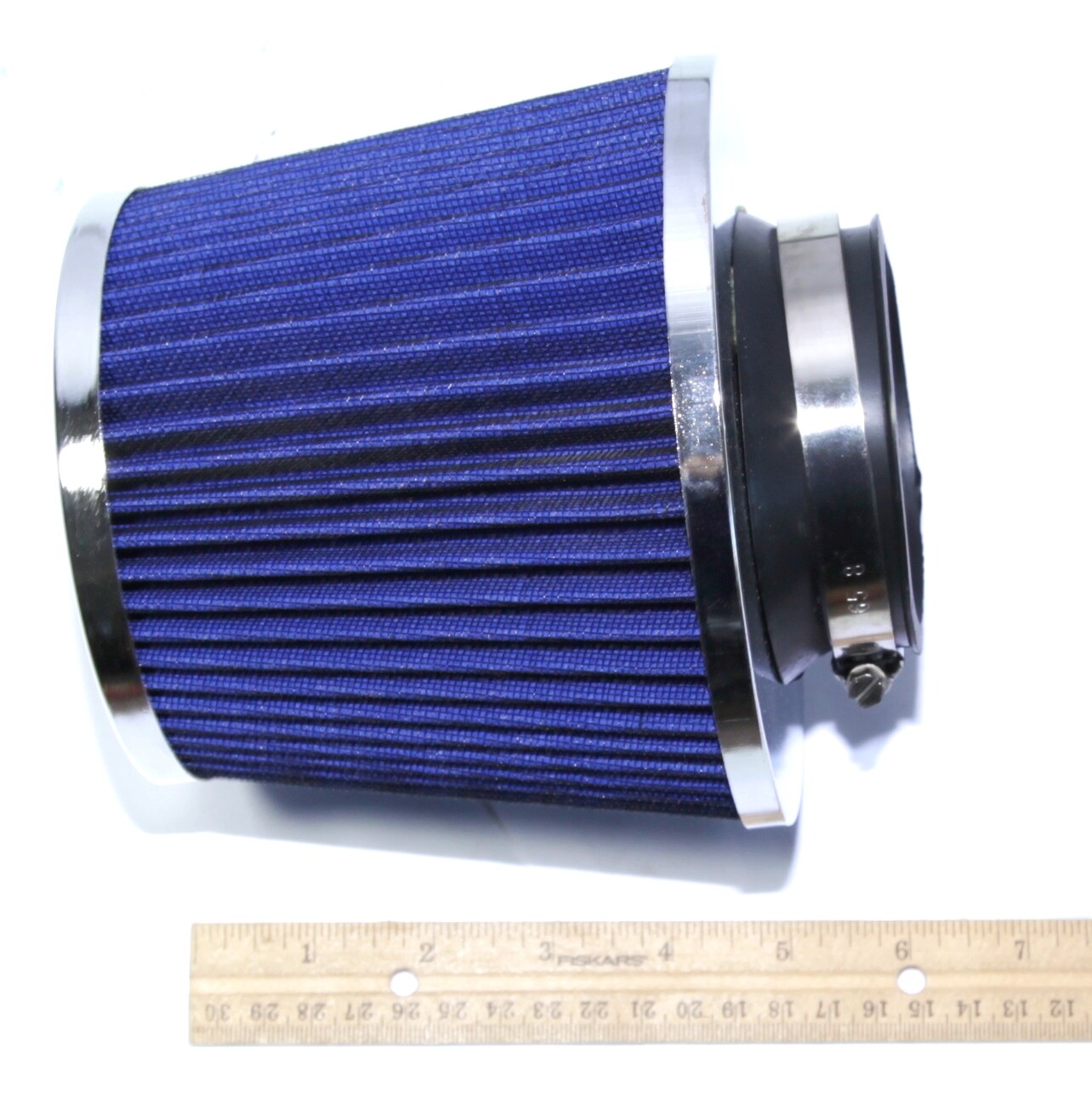 BLUE Universal 3" 76.2MM Open Top Cold Air Intake Filter Cone Dry Air ...