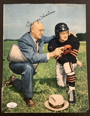 George Halas Signed Photo Magazine Page Football Autograph Chicago ...