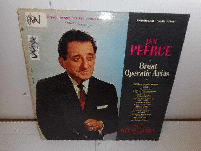 Jan Peerce Great Operatic Arias VSD 71129 LP Vinyl | eBay