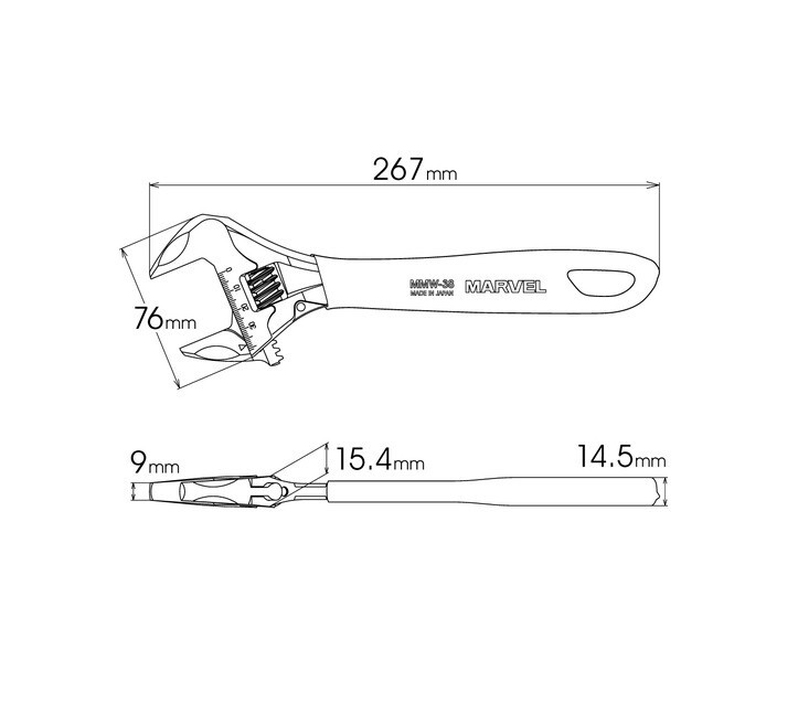 MARVEL ADJUSTABLE WRENCH (～38mm) MMW-38 | eBay