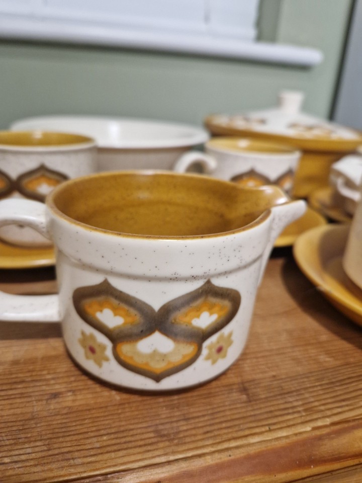 Vintage Royal Worcester Palissy Kalabar 17-Piece Set. Mustard Yellow ...