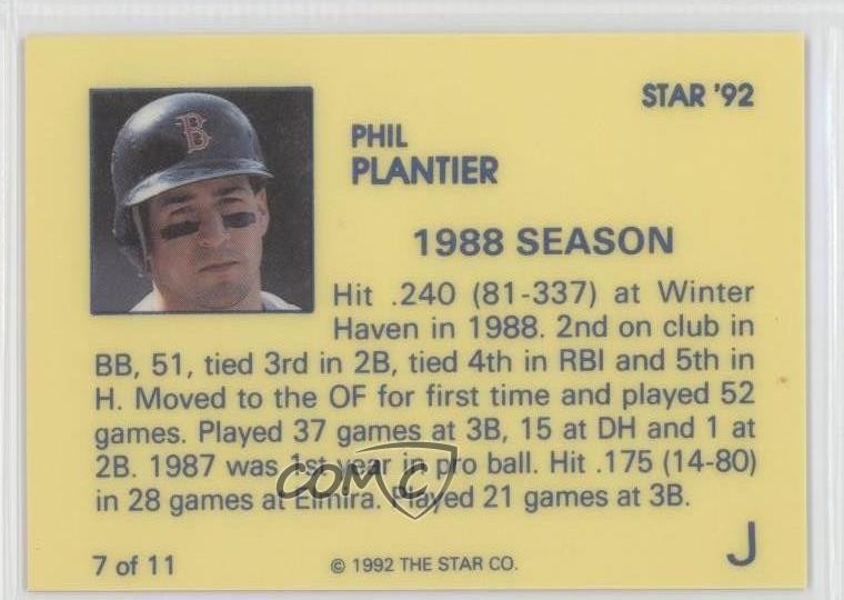 1992 Star Phil Plantier Phil Plantier 1988 Season #7 | eBay