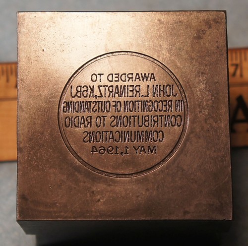 1964 K6BJ HAM RADIO John L Reinartz Medal STEEL STAMPING DIE Robbins ...